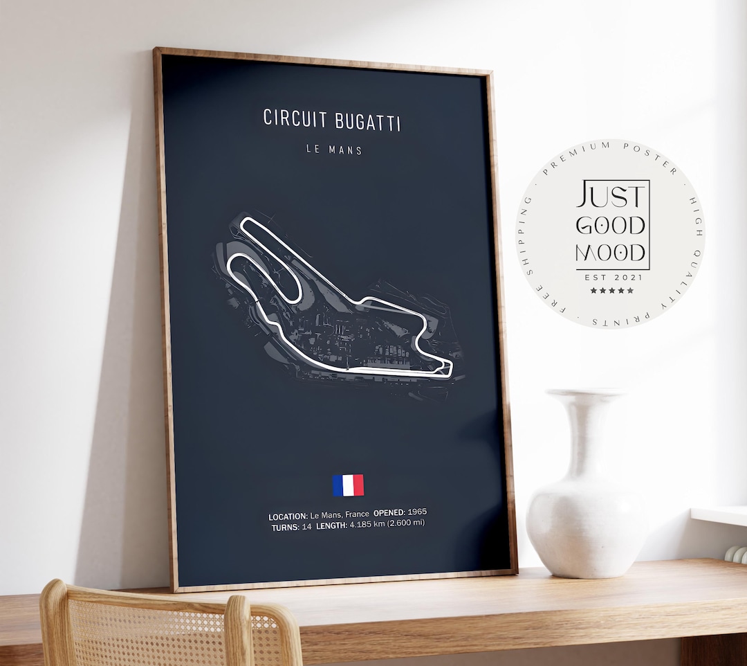 Poster Circuit Bugatti 2025 Le Mans France · Race Track as a Wall ...