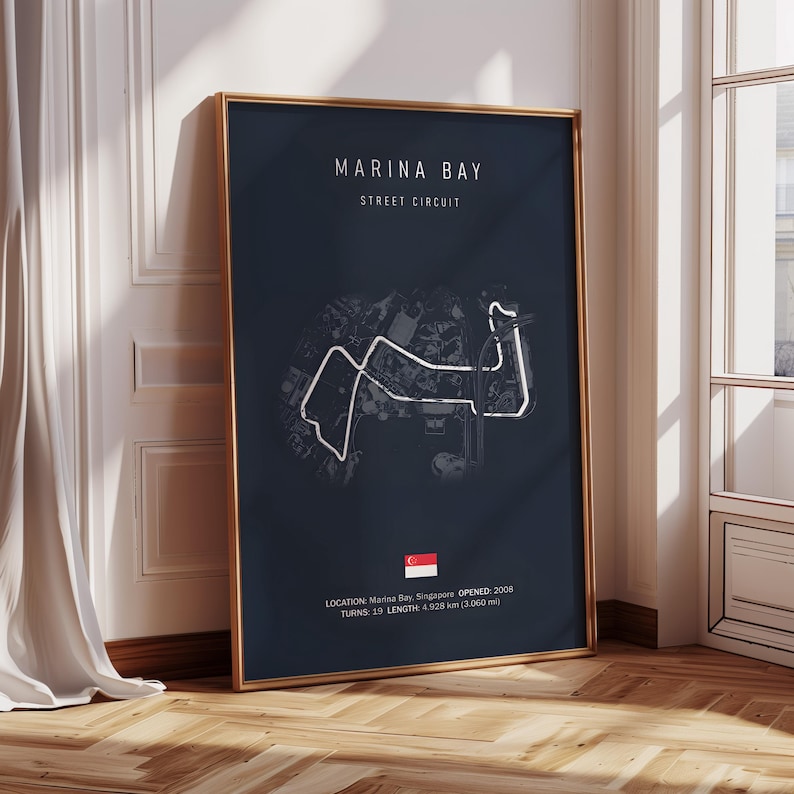 Poster Formel 1 2026 Marina Bay Singapore Rennstrecke· Geschenkidee ...