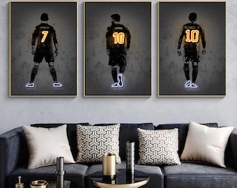 Messi Neon Poster - Etsy