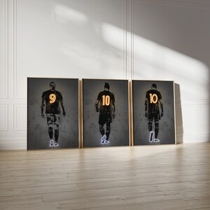 Poster Football Player Neon Jersey Number 10 and 9 · Gift Idea · Name ...