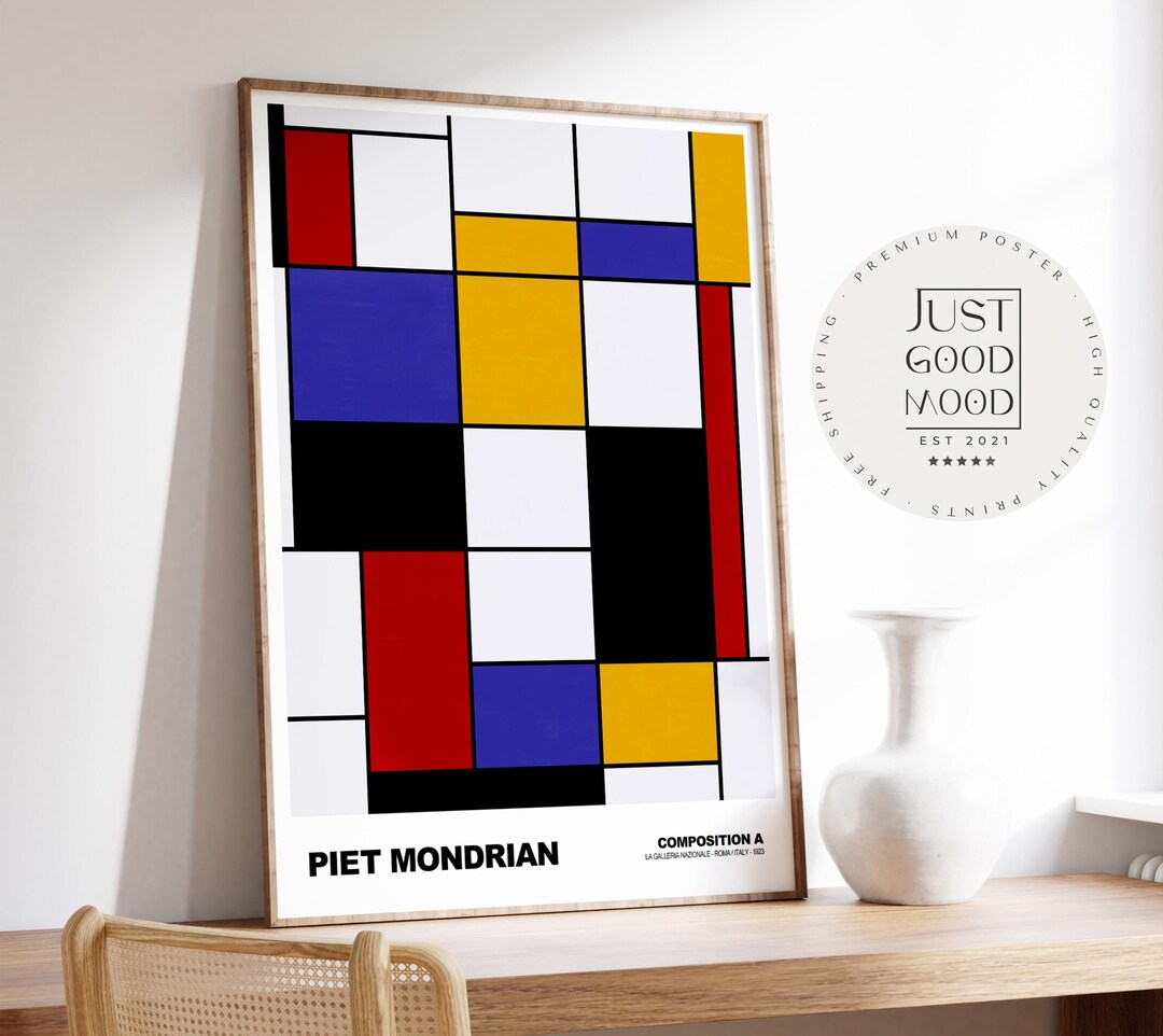 Piet Mondrian Poster · Composition A · Abstract Art in De Stijl Style ...