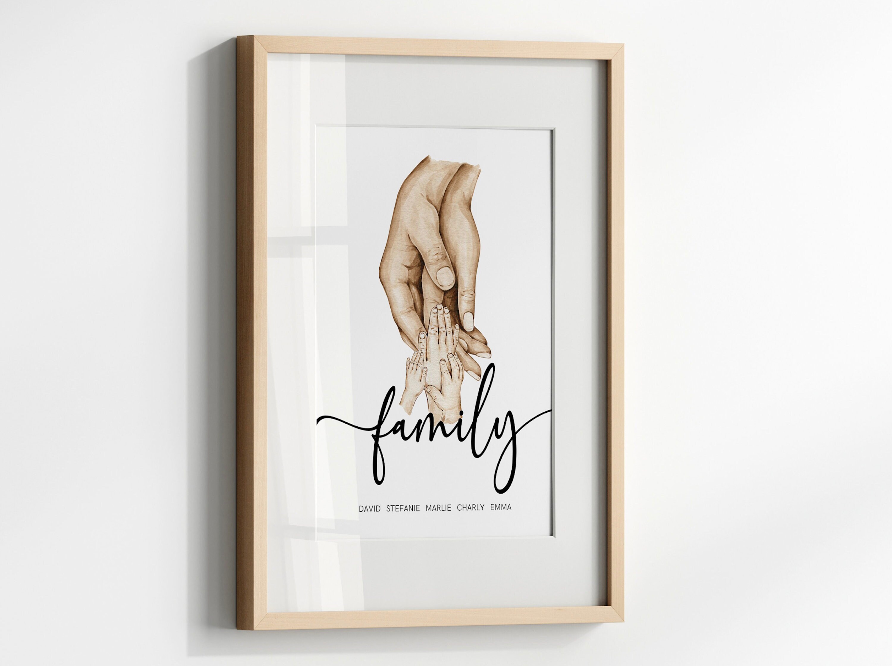 Family Holding Hands · Hands Poster · Personalized Names · Hands Print ...