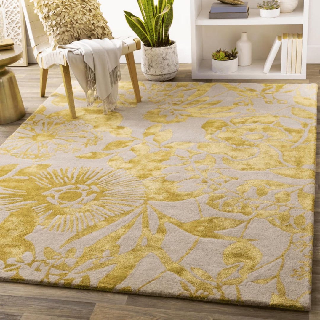 Hand Tufted Wool and Viscose Area Rug, Handmade Carpet, Bedroom Rugs ...