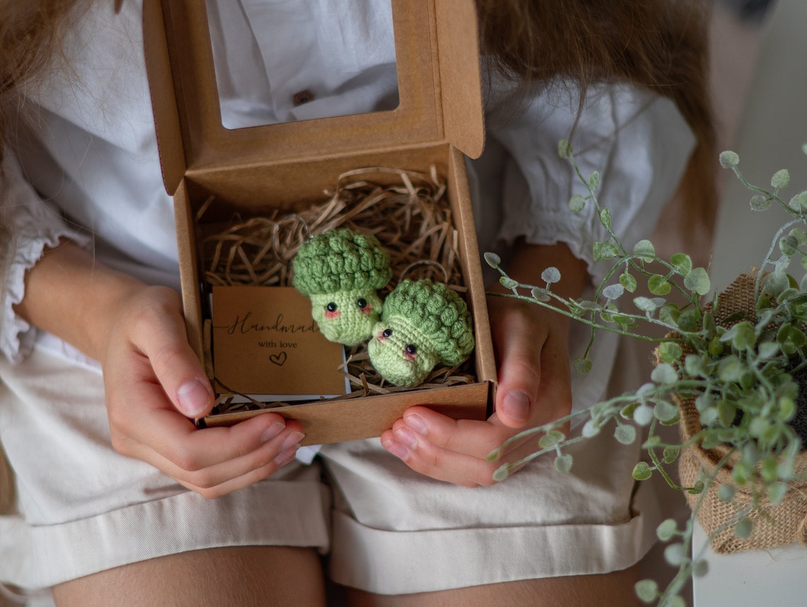 Cute Crochet Broccoli Keychain - Etsy