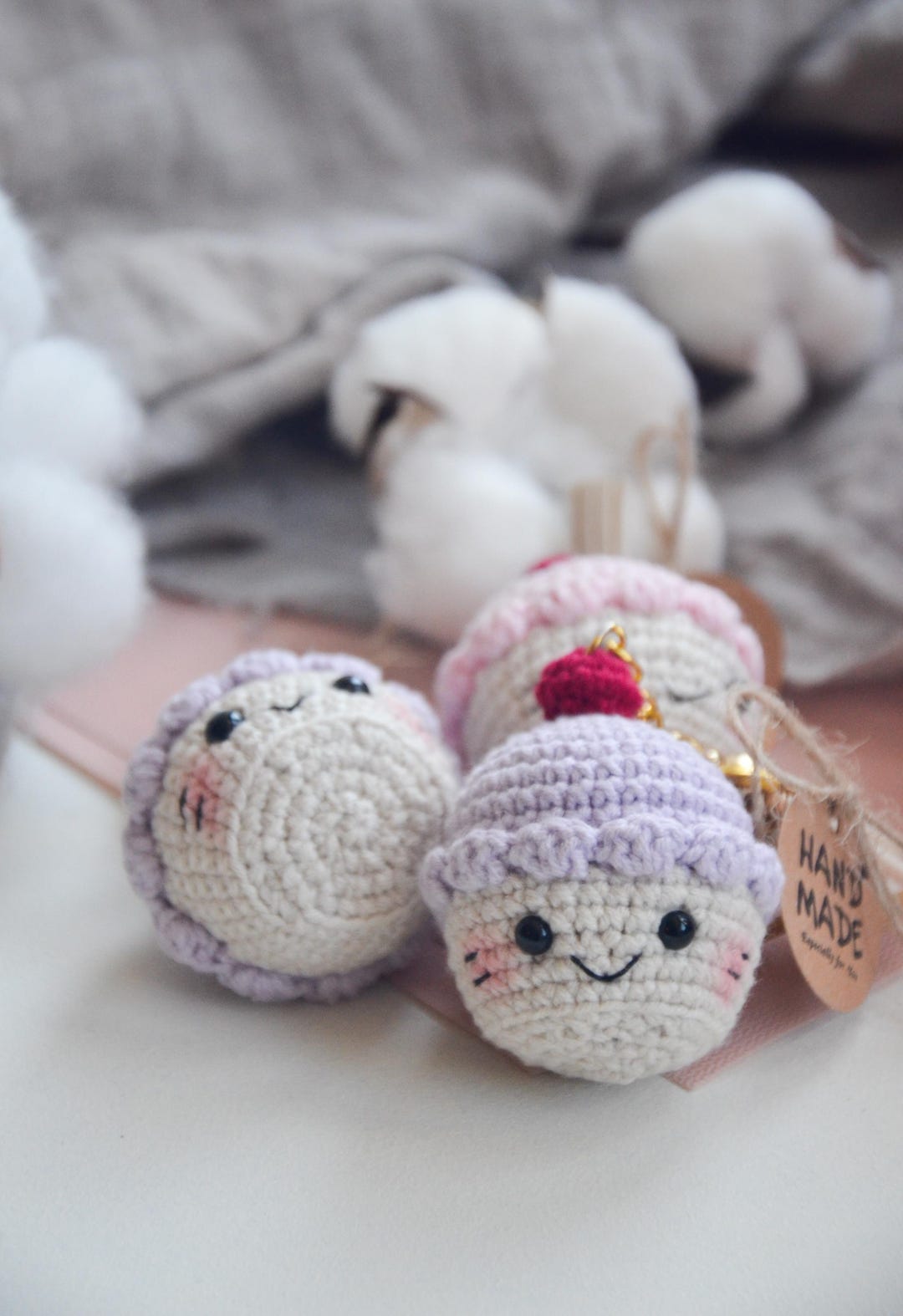 Crocheted Amigurumi Keychain cupcake - Etsy