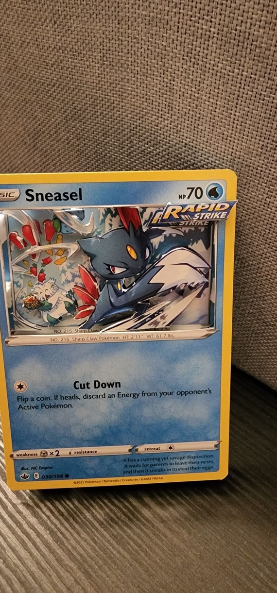 3D Pokémon Card Handmade Art Sneasel 30/198 - Etsy