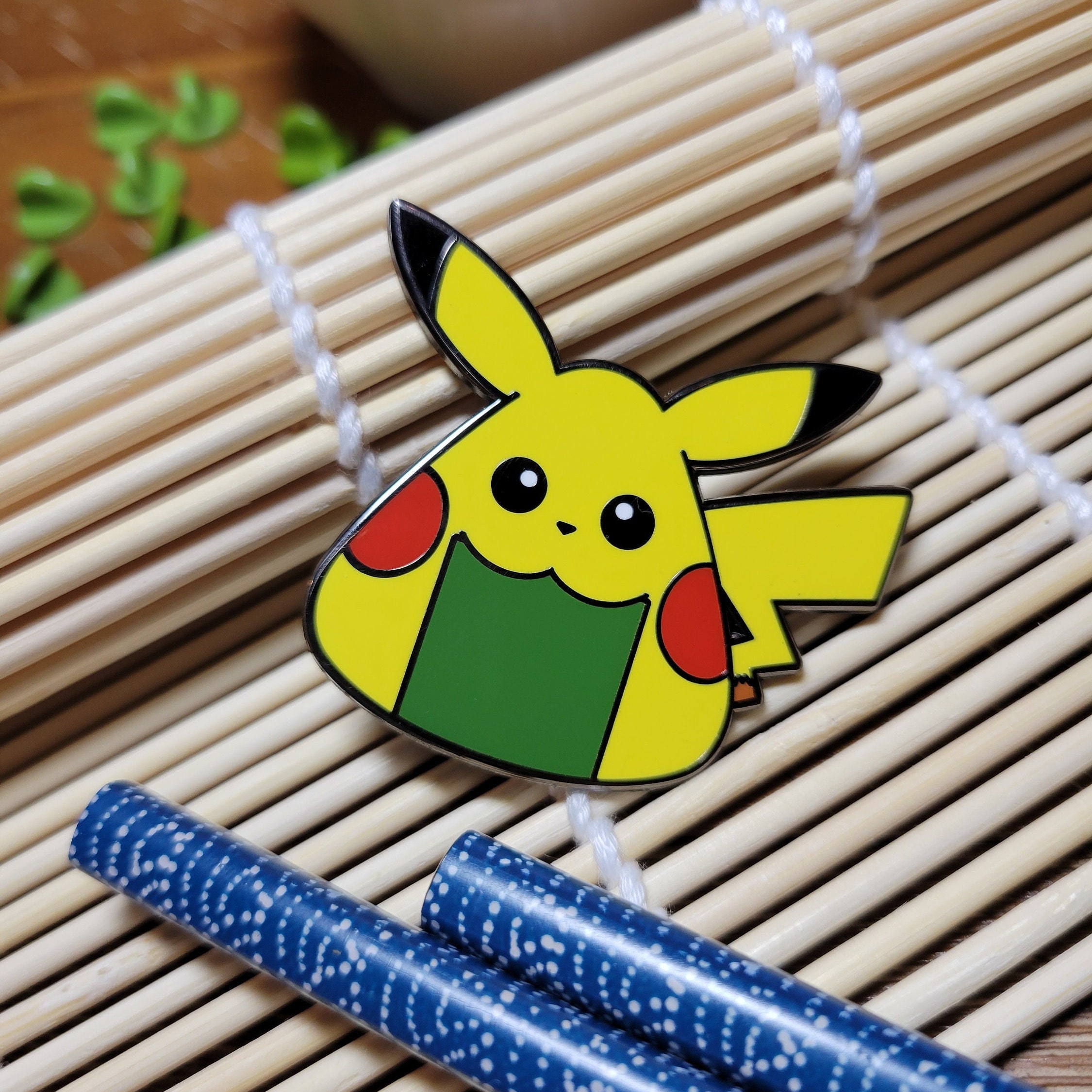 Pikachu Pokemon Hard Enamel Pin Cosplay Onigiri Anime Inspired Japanese ...