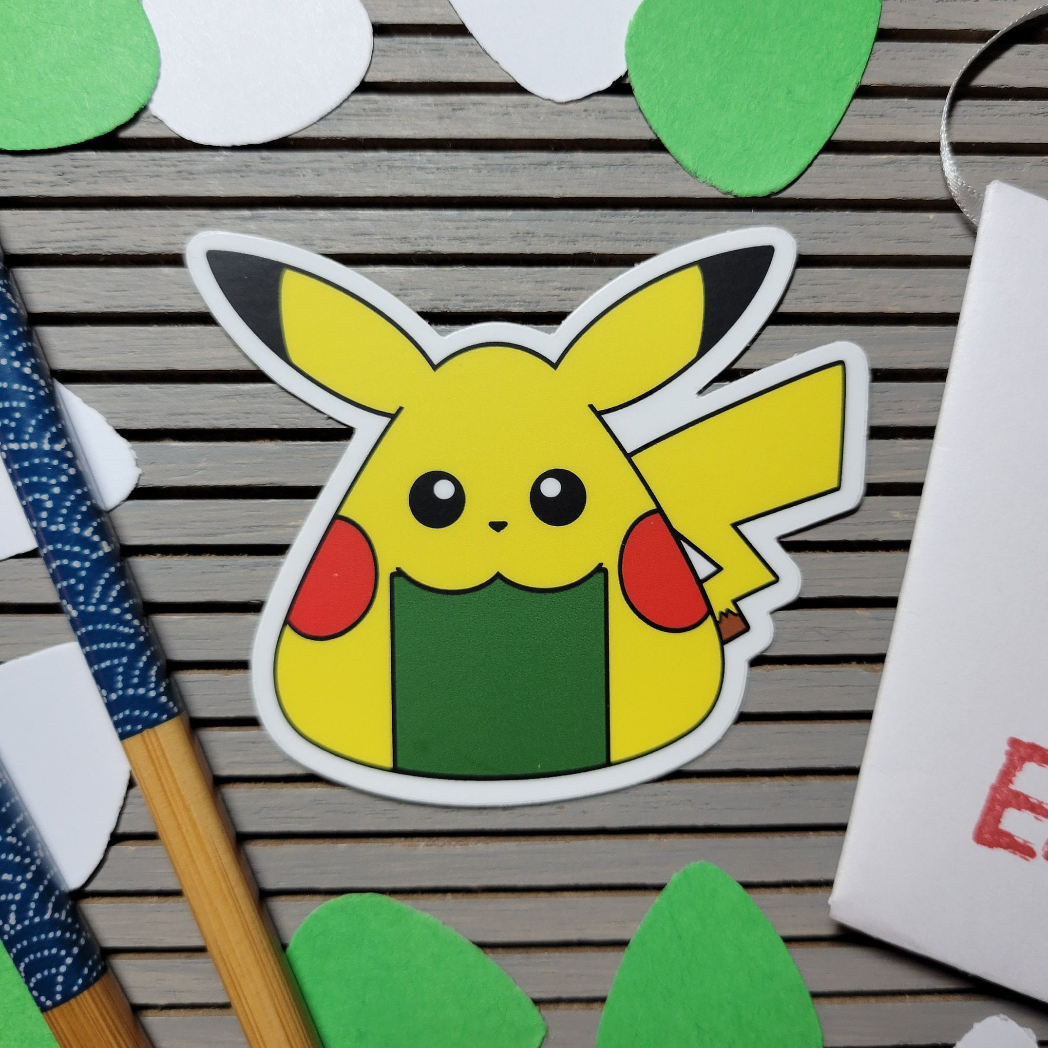 Pikachu Pokemon Vinyl Sticker Cosplay Onigiri Anime Inspired Japanese ...
