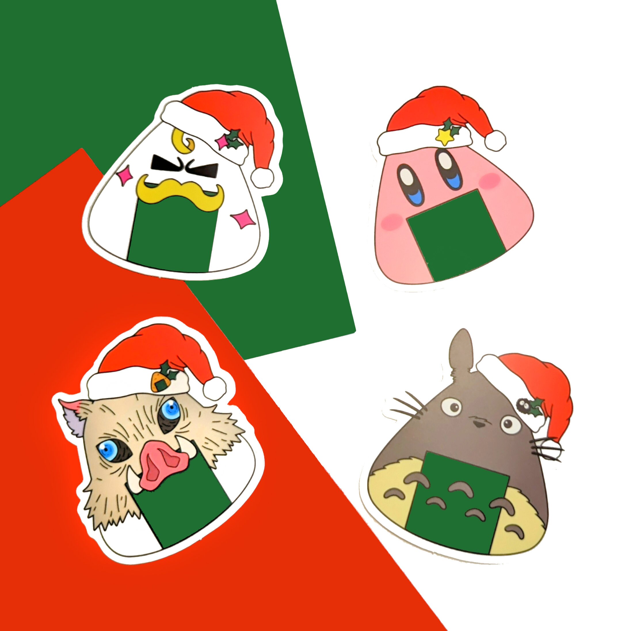 Santa-giri Stickers Cosplay Onigiri Anime Inspired Japanese Food Manga ...