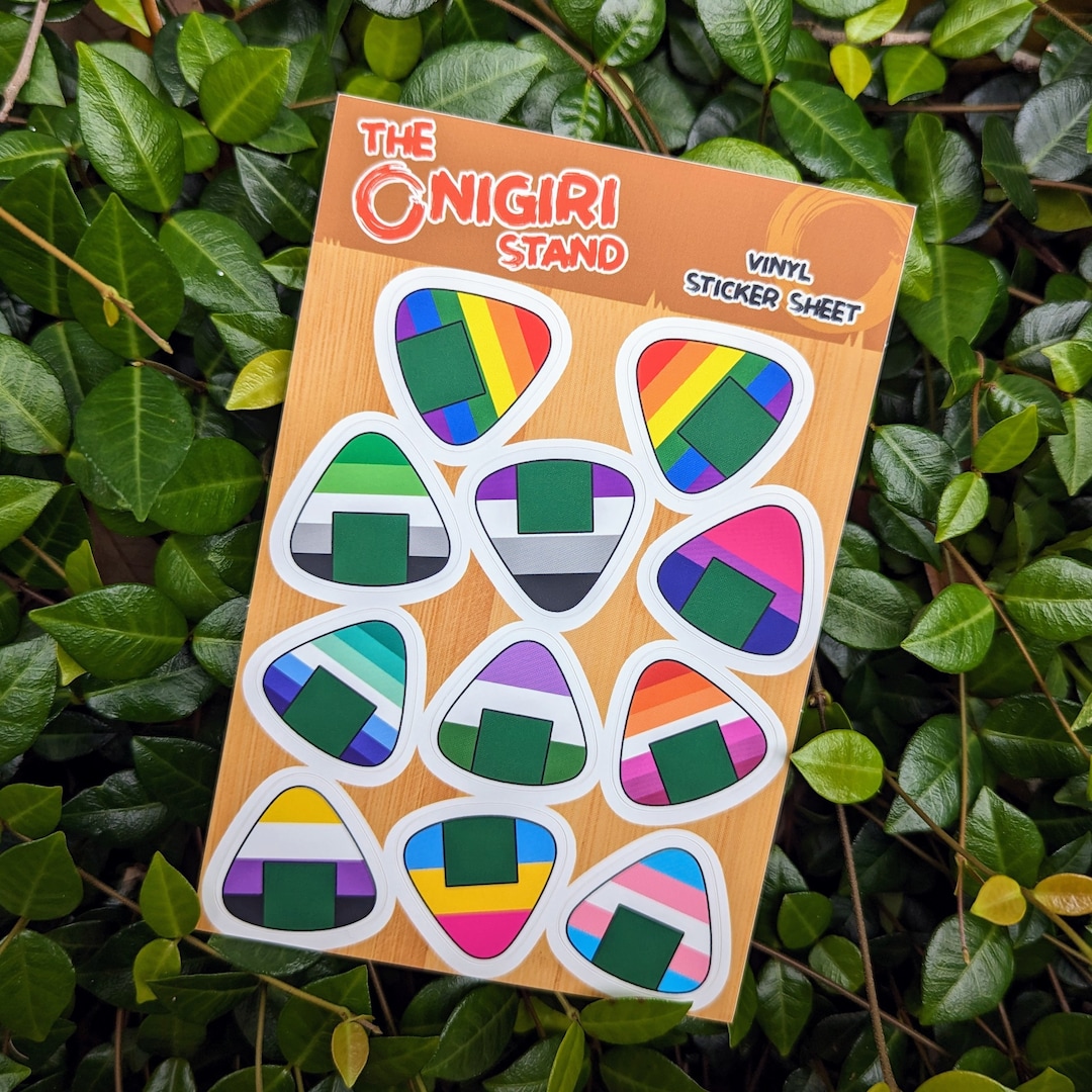 Pride Onigiri Sticker Sheet 11 Stickers Japanese Food - Etsy