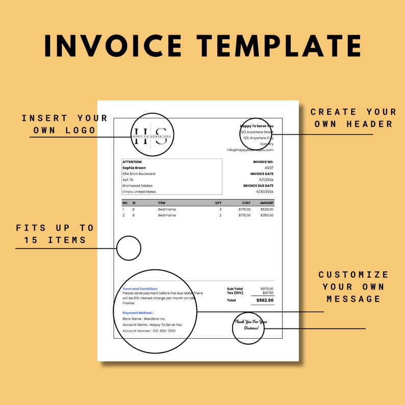 Google Sheets Invoice Template Digital Invoice Generator for Small ...
