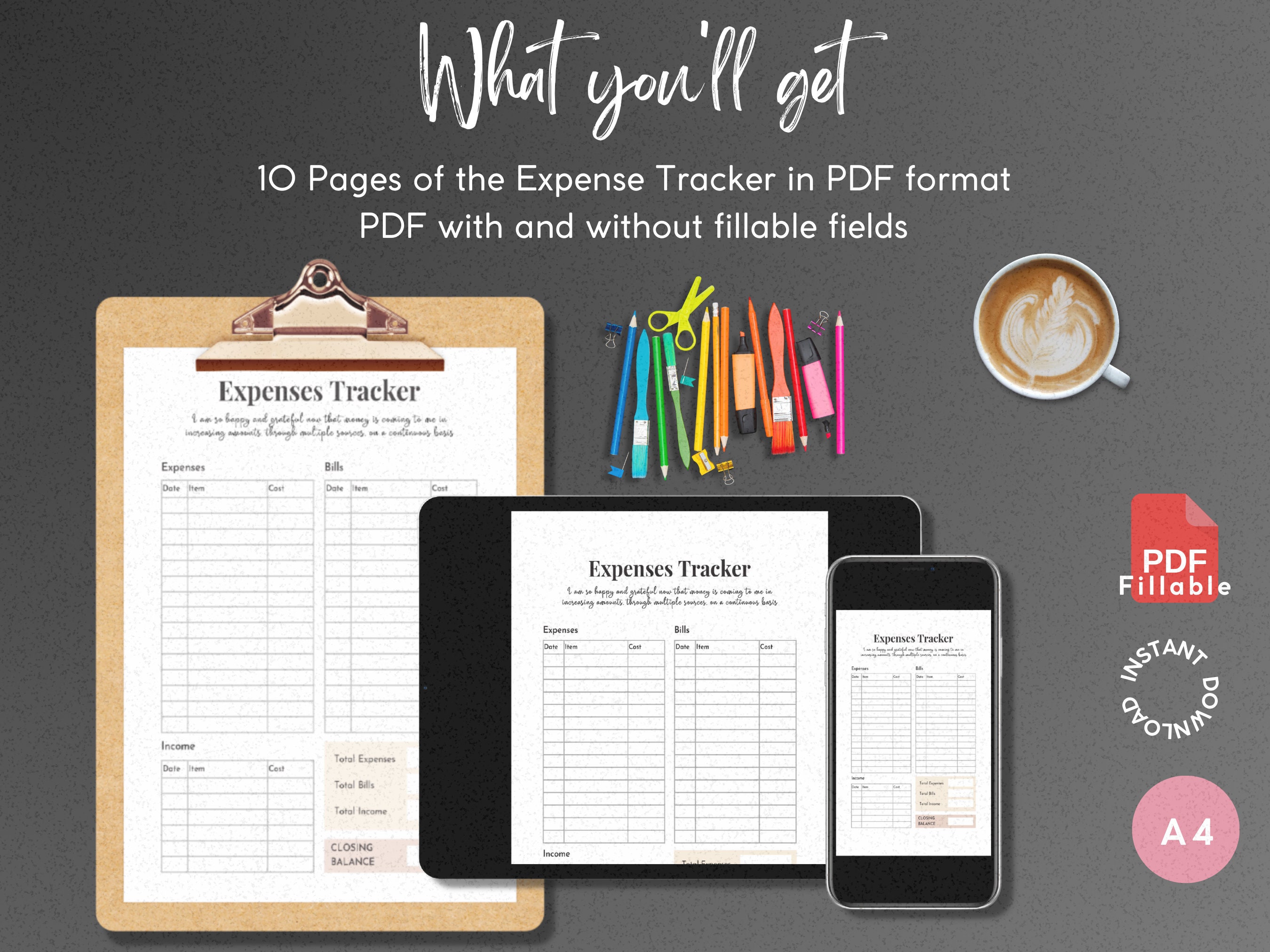 Digital Expense Tracker Printable Income and Expense Tracker - Etsy