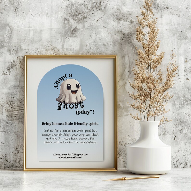 Adopt a Ghost Certificate Printable Adopt a Ghost Sign Pet Ghost ...