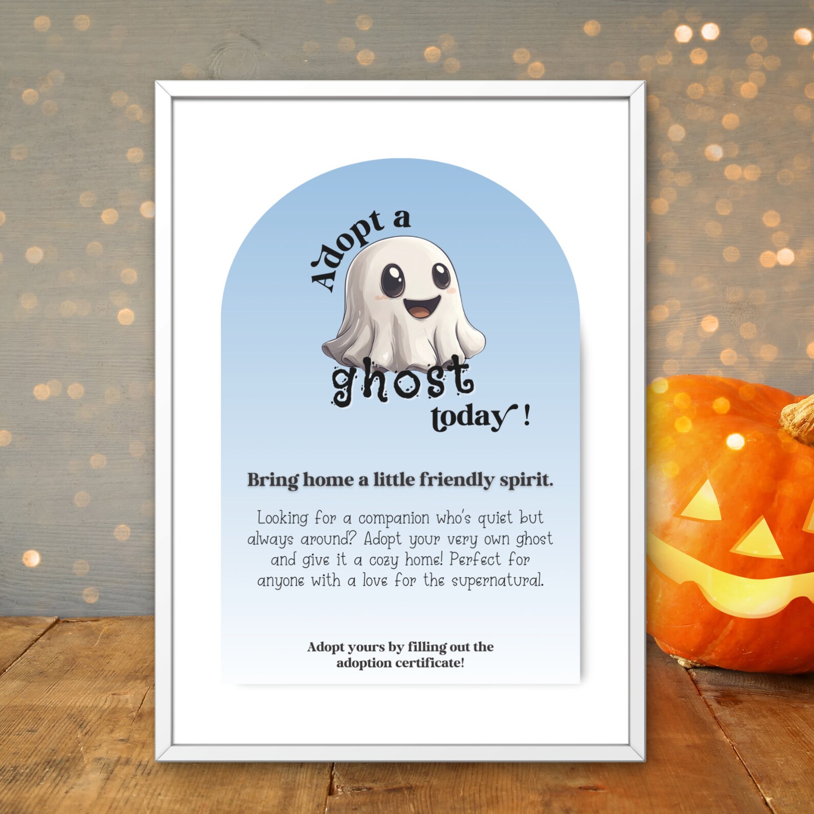 Adopt a Ghost Certificate Printable Adopt a Ghost Sign Pet Ghost ...