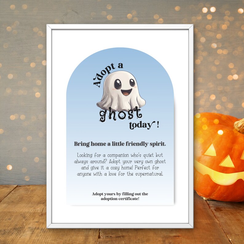 Adopt a Ghost Certificate Printable Adopt a Ghost Sign Pet Ghost ...
