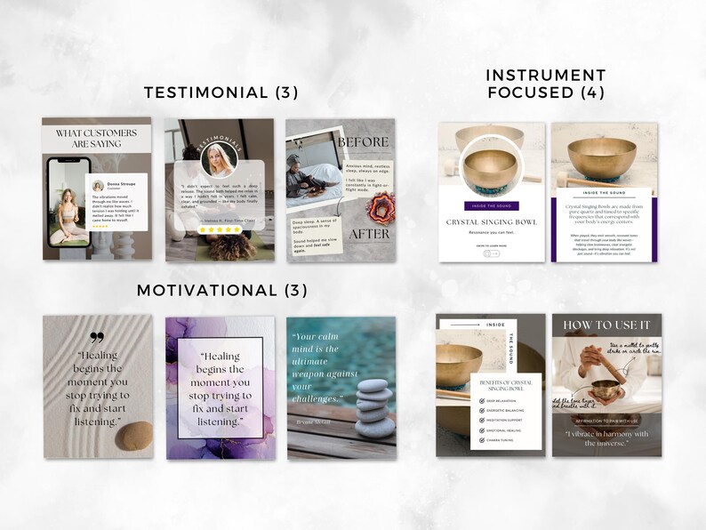 Sound Healing Instagram Templates for Wellness Coach, Sound Bath Posts ...