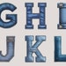 Watercolor Denim Alphabet Clipart Digital Jeans Font PNG Denim Letter ...