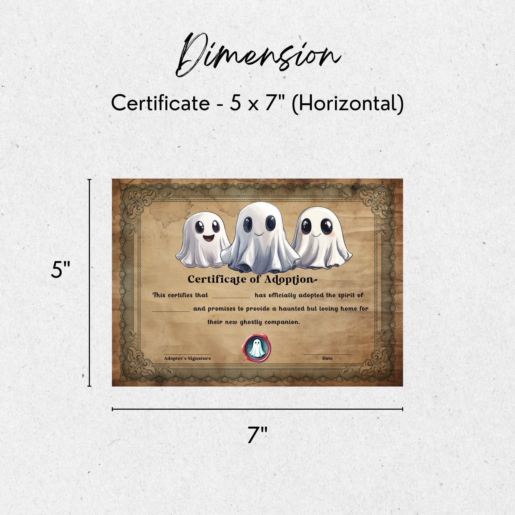 Adopt a Ghost Certificate Printable Adopt a Ghost Sign Pet Ghost ...