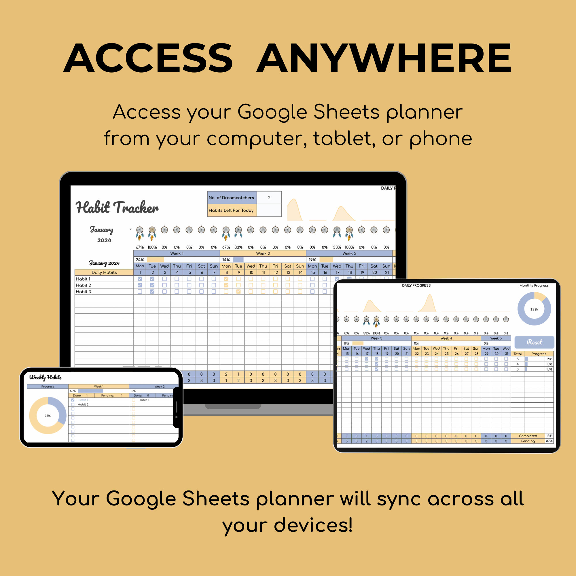 Google Sheet Habit Tracker Spreadsheet Excel Habit Challenge 30 Day ...