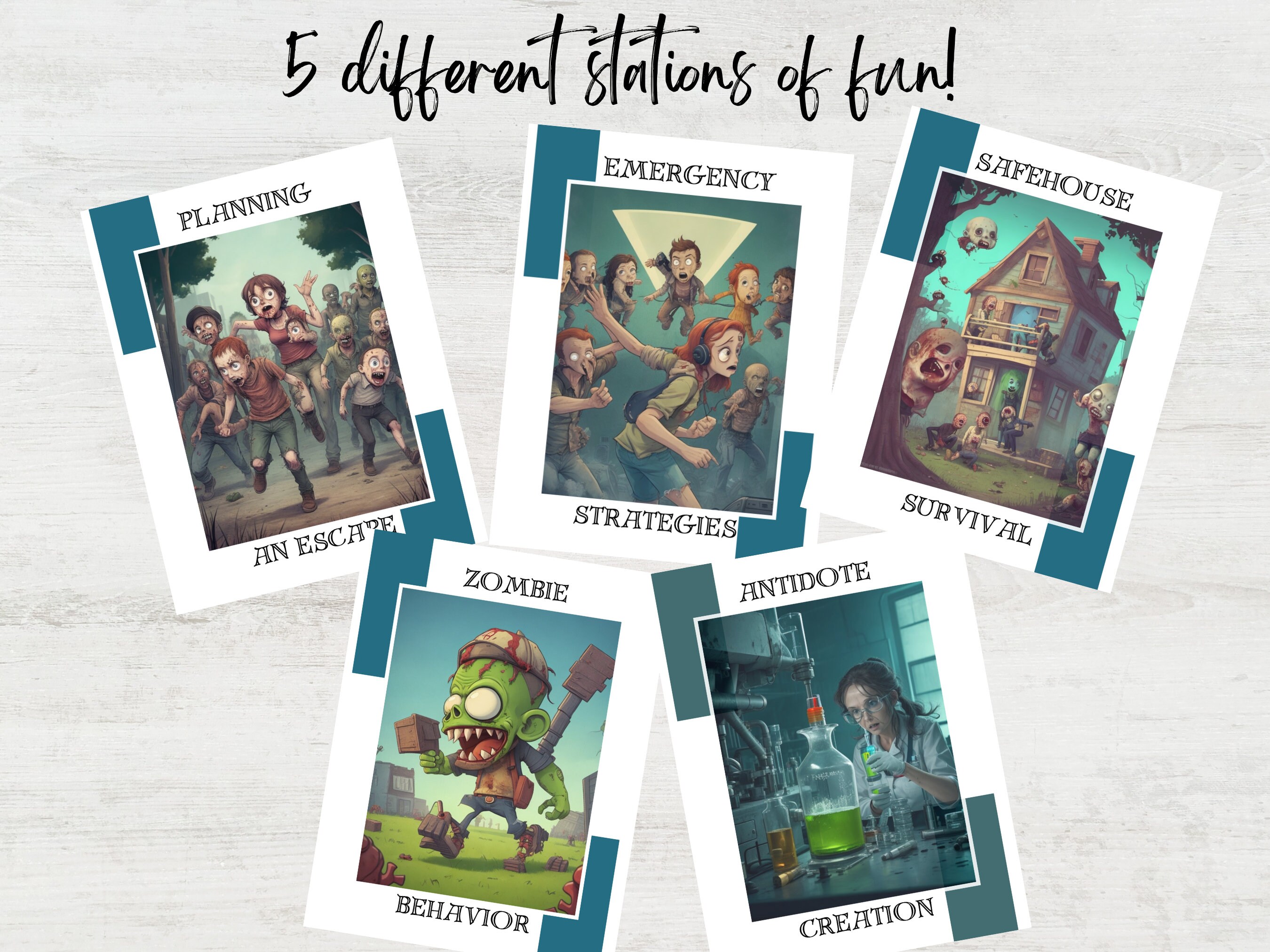 Zombie Escape Room Kit Printable Escape Room for Kids Birthday Party ...