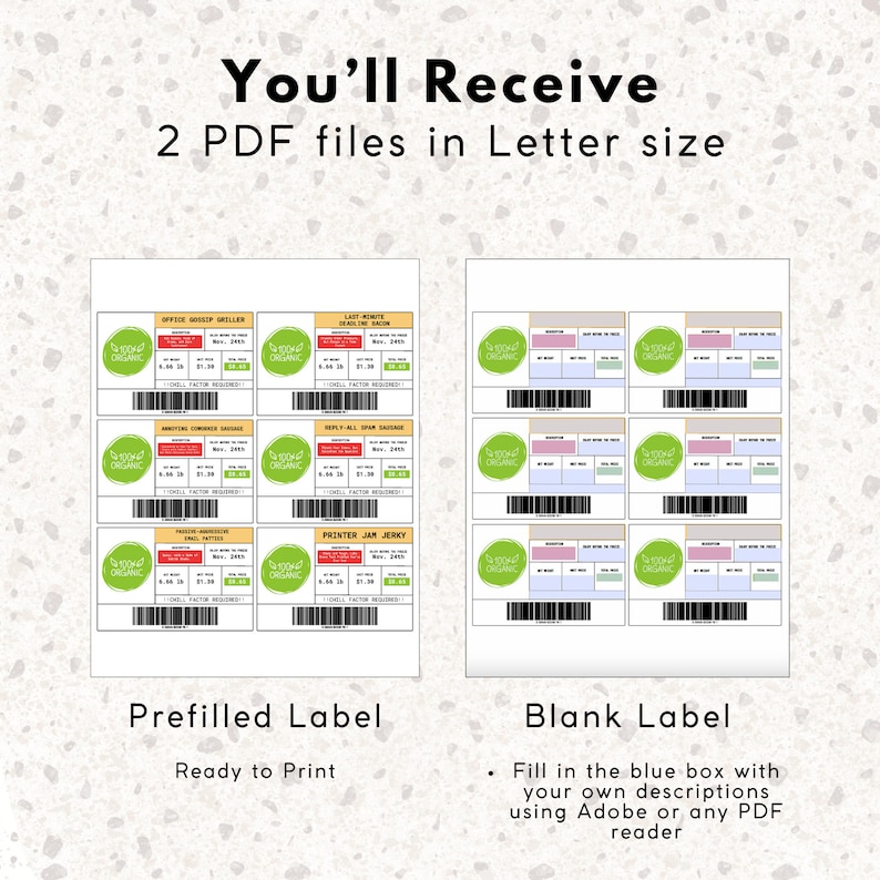 Editable Fake Meat Label Stickers Funny Halloween Prank Gift Office Gag ...
