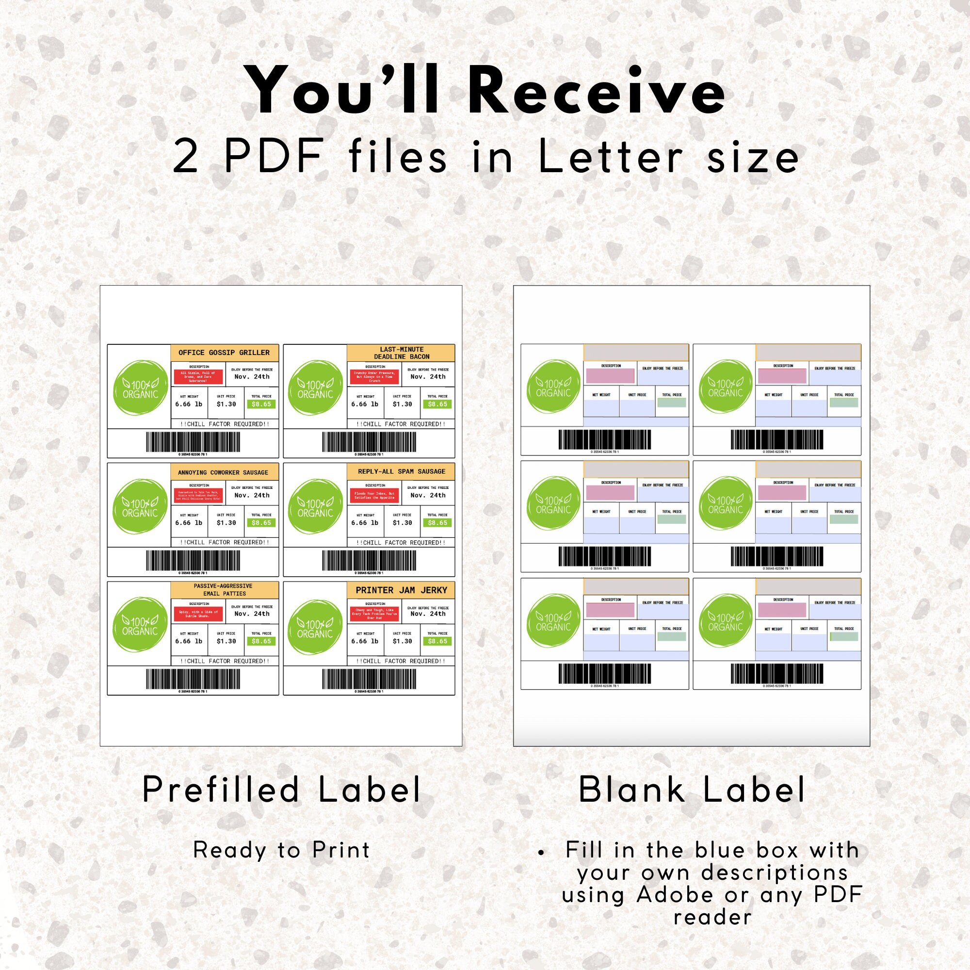 Editable Fake Meat Label Stickers Funny Halloween Prank Gift Office Gag ...