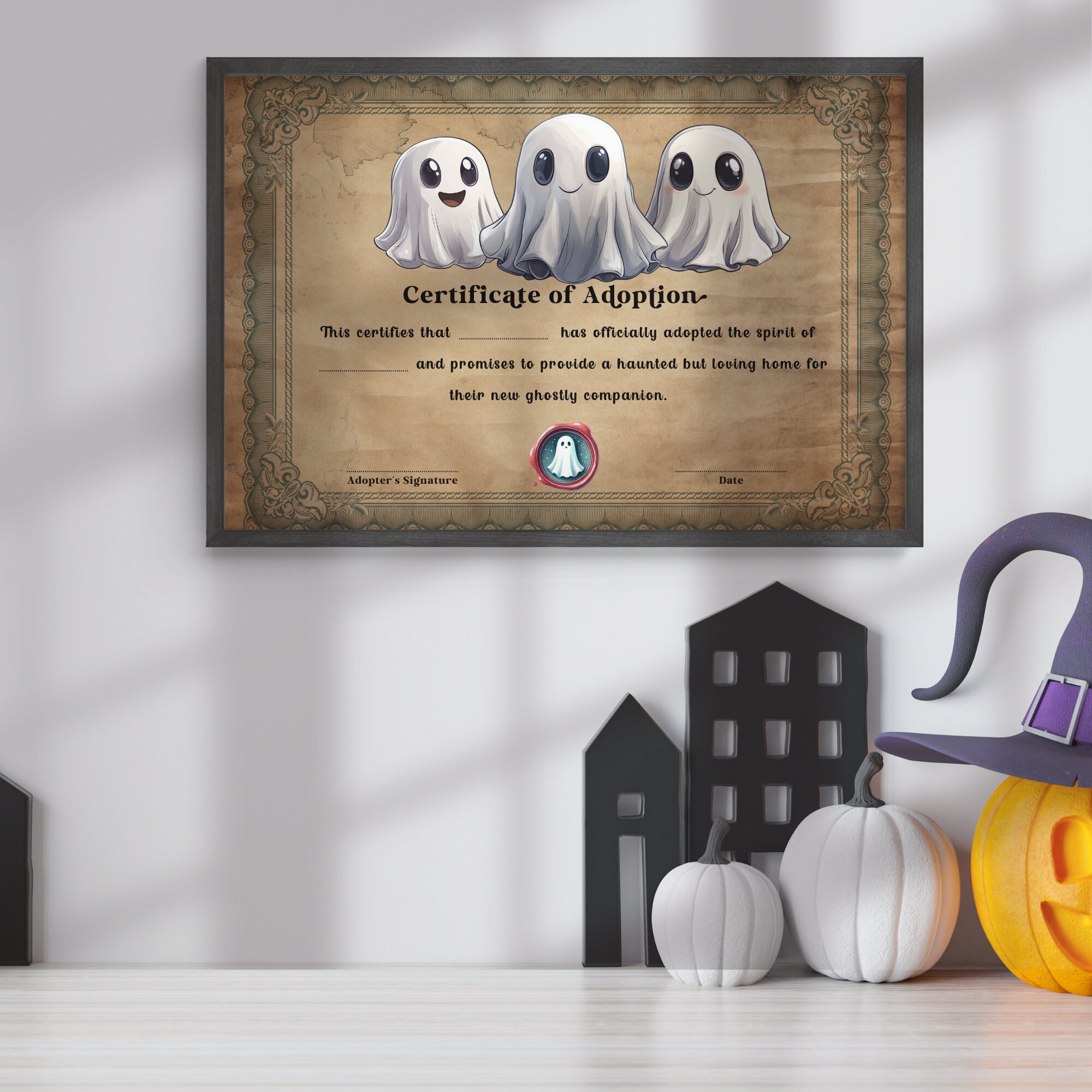 Adopt a Ghost Certificate Printable Adopt a Ghost Sign Pet Ghost ...