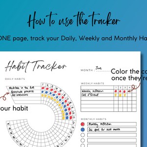PDF Circle Habit Tracker Printable Circular Monthly Circle Daily ...