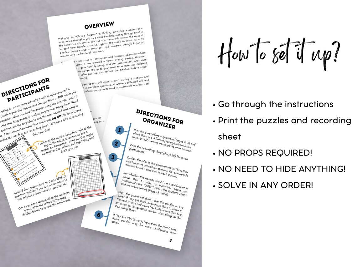 Printable Escape Room for Kids Time Travel Fun Family Games - Etsy