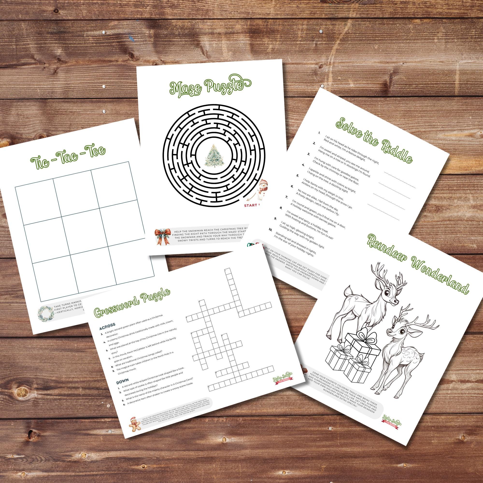 Christmas Activity Book Printable Kids Holiday Boredom Buster Stocking ...