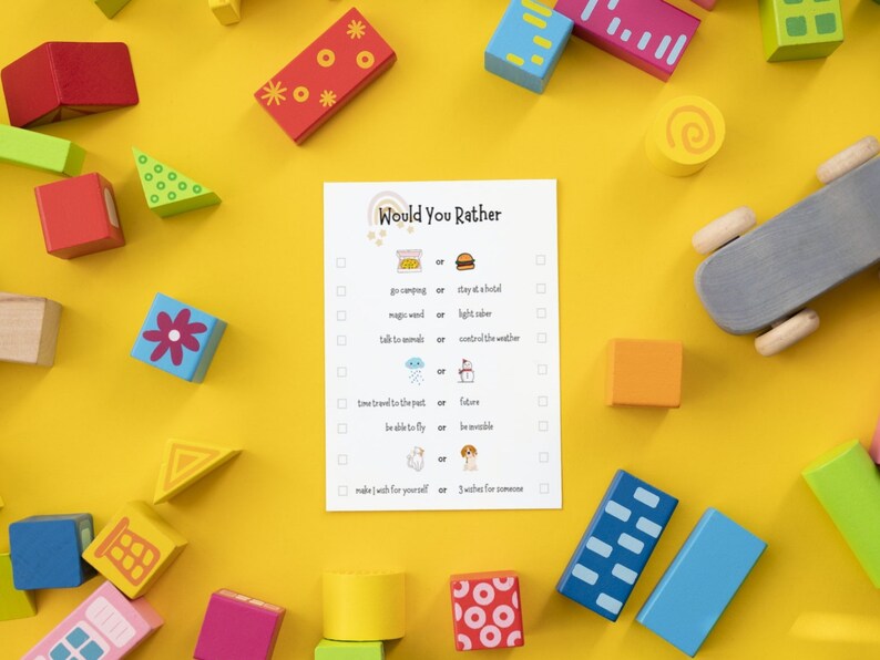 Would You Rather for Kids, Party Games for Kids, Printable Kids Game ...