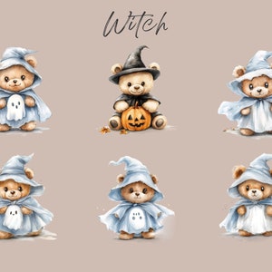 Cute Halloween Teddy Bear Clipart PNG File for Shirt Design Fall ...