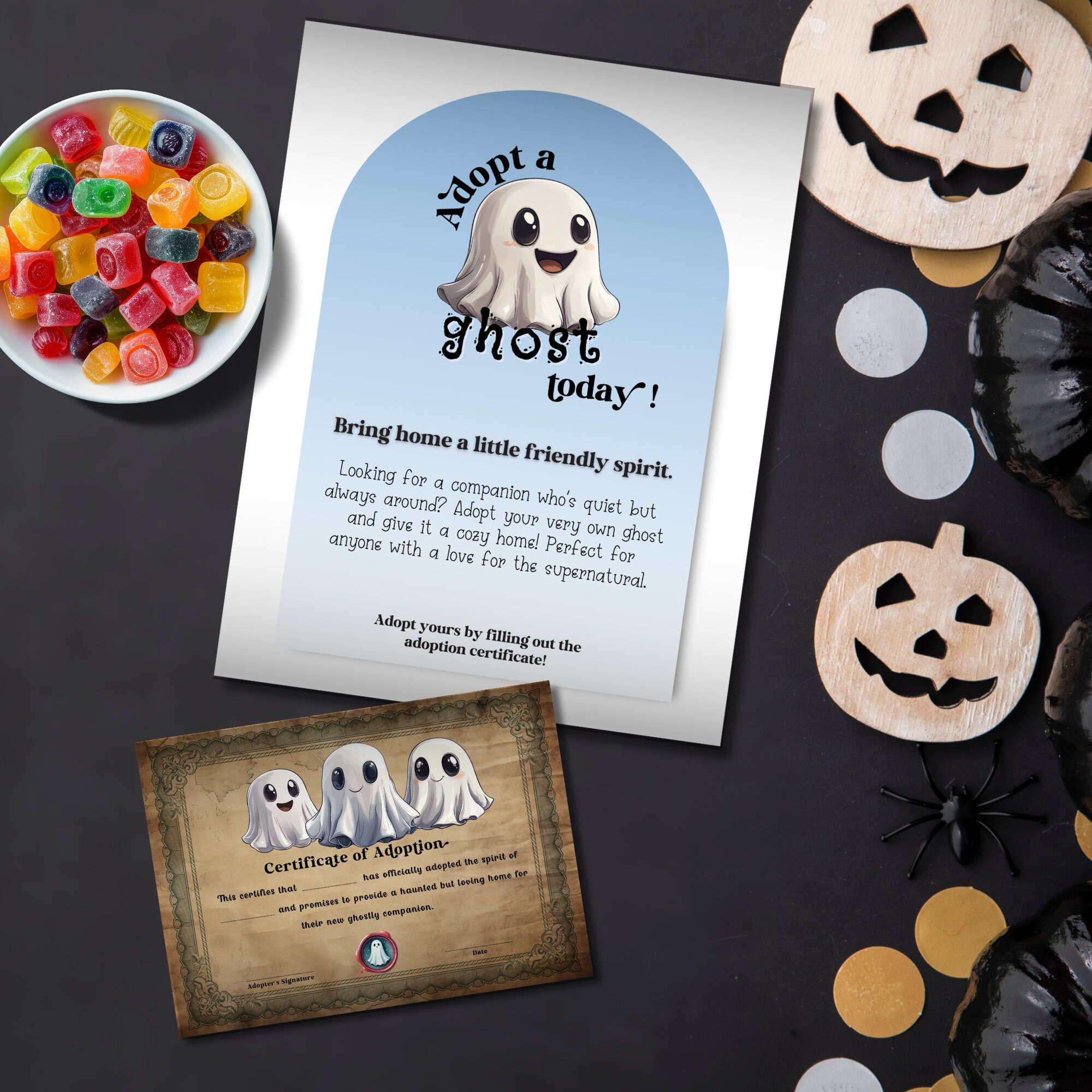 Adopt a Ghost Certificate Printable Adopt a Ghost Sign Pet Ghost ...