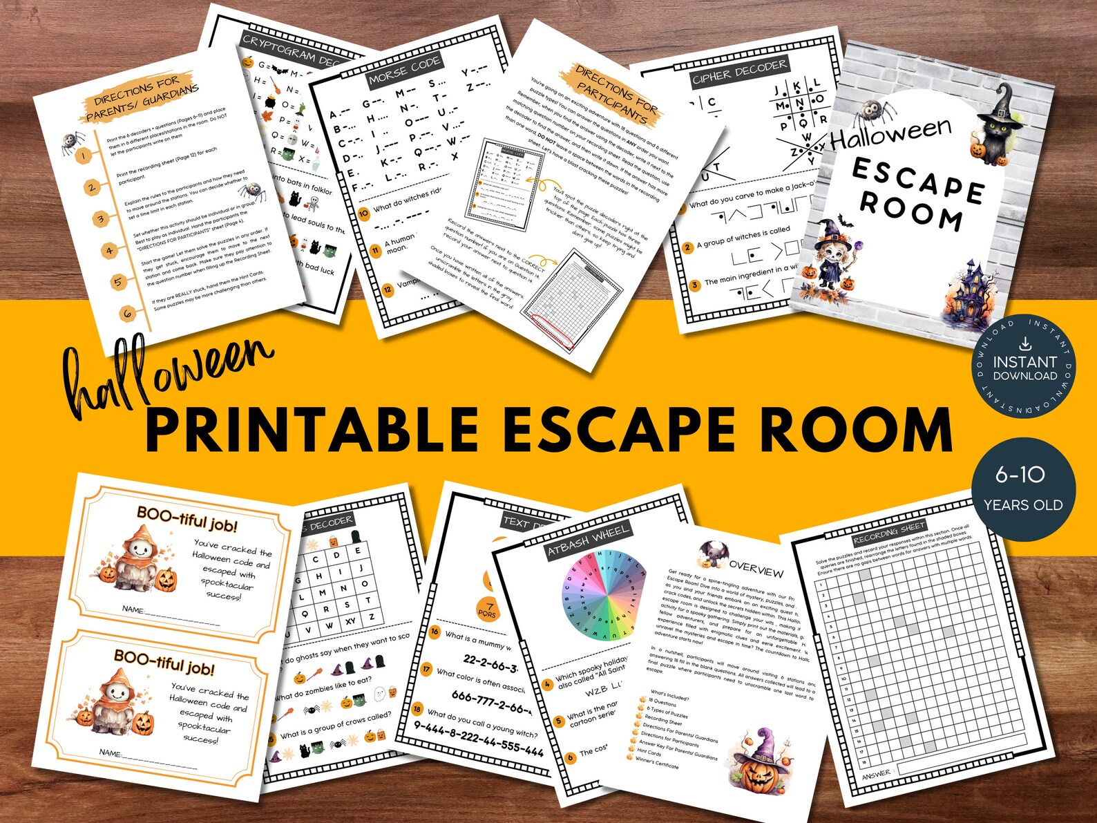 Printable Escape Room for Kids, Halloween Games, Guessing Games, Fun ...