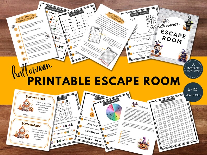 Printable Escape Room for Kids, Halloween Games, Guessing Games, Fun ...