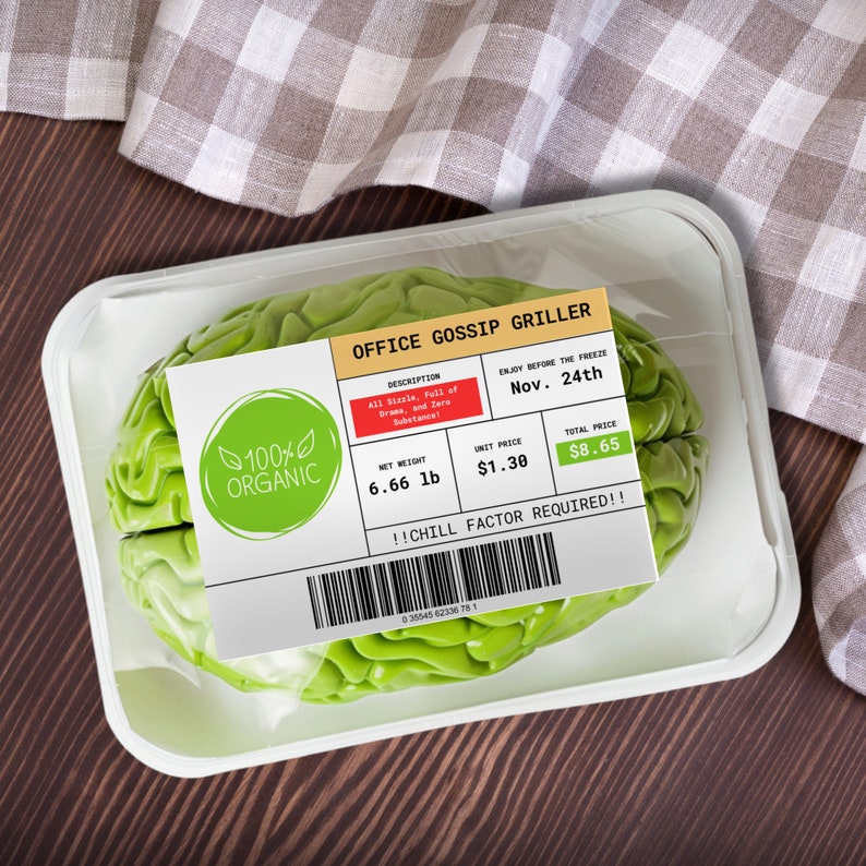 Editable Fake Meat Label Stickers Funny Halloween Prank Gift Office Gag ...