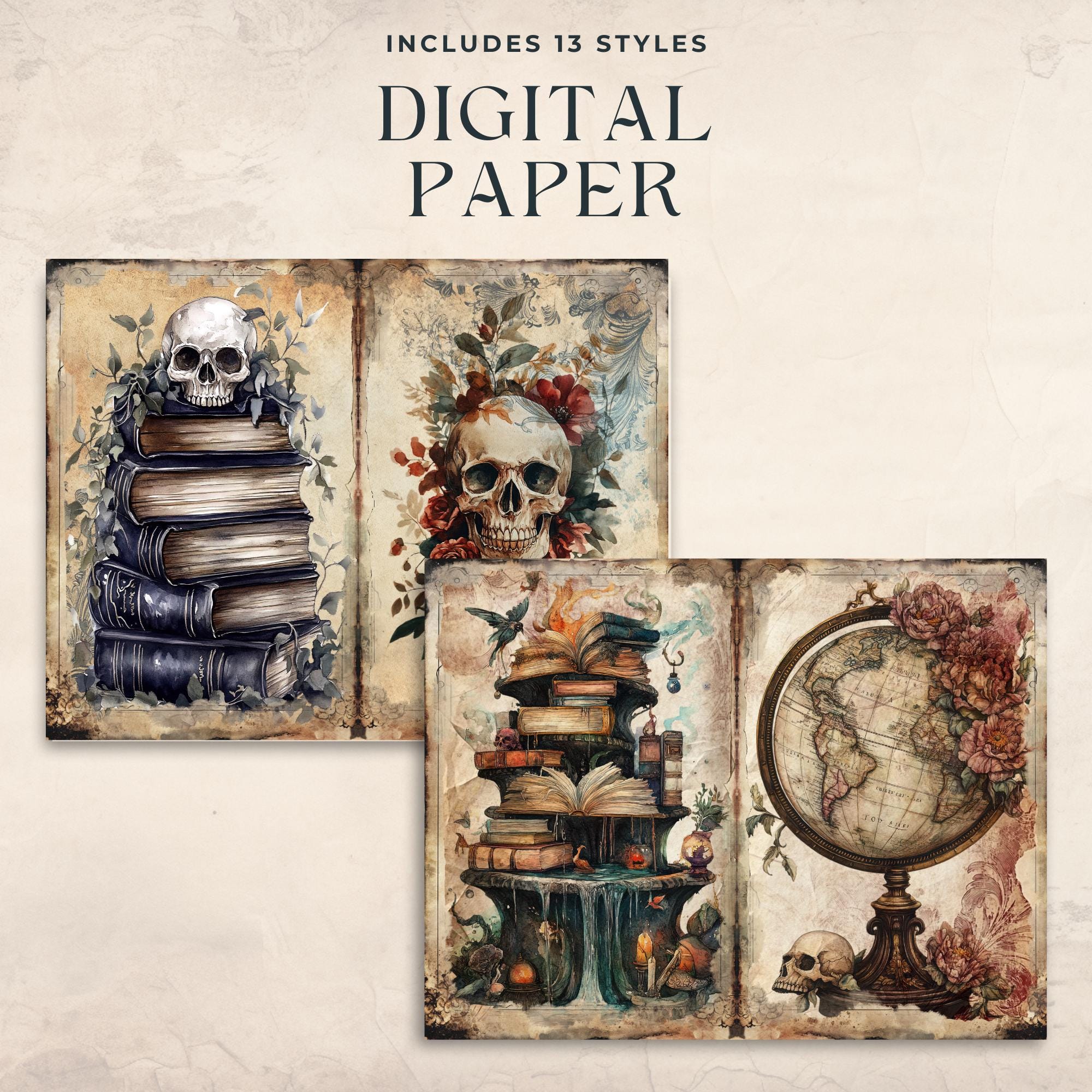 Dark Academia Junk Journal for Scrapbooking, Vintage Printable Papers ...