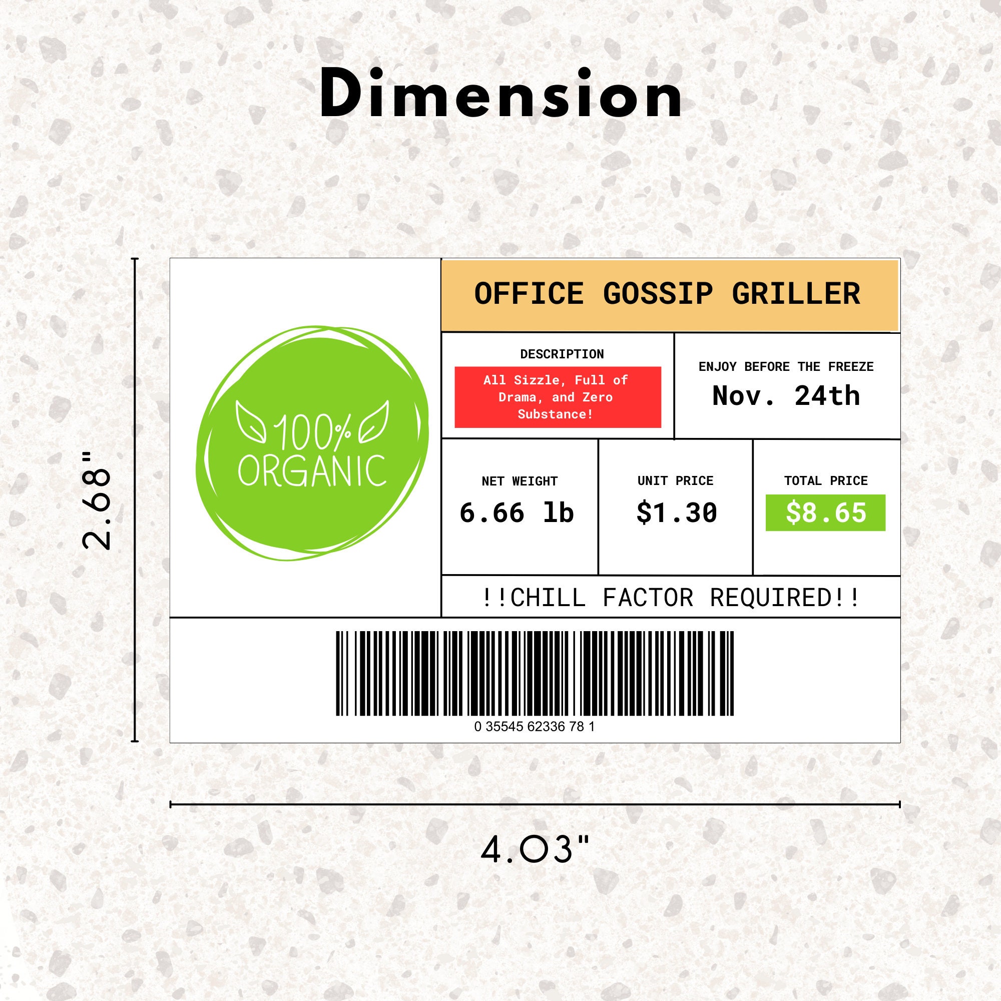 Editable Fake Meat Label Stickers Funny Halloween Prank Gift Office Gag ...