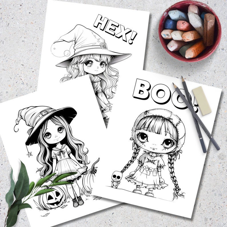 Spooky Girl Coloring Page Printable Halloween Activity for Kids ...