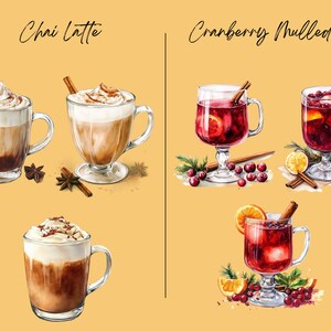 Watercolor Fall Drinks Clipart Autumn Coffee Clipart Cozy Drinks PNG ...
