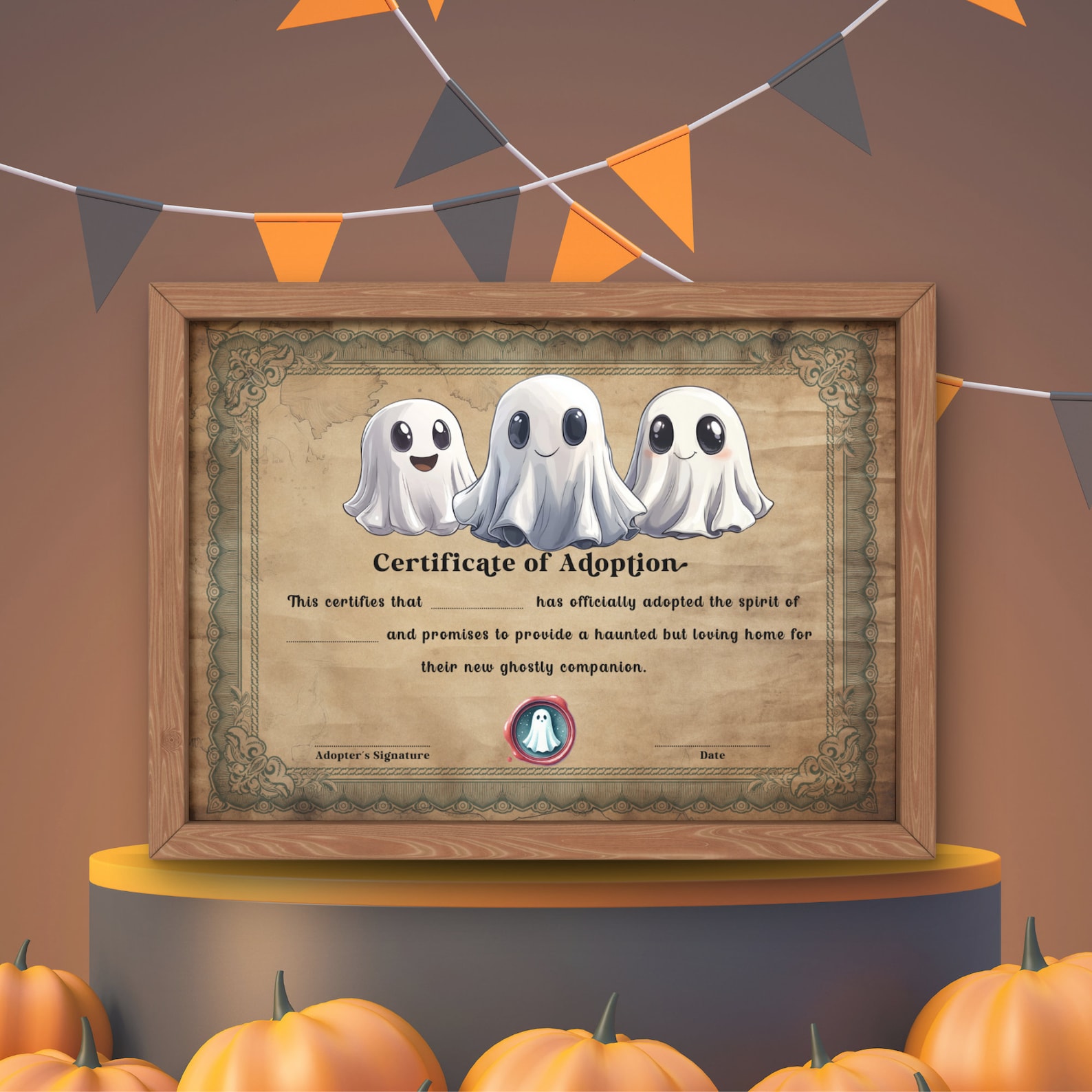 Adopt a Ghost Certificate Printable Adopt a Ghost Sign Pet Ghost ...