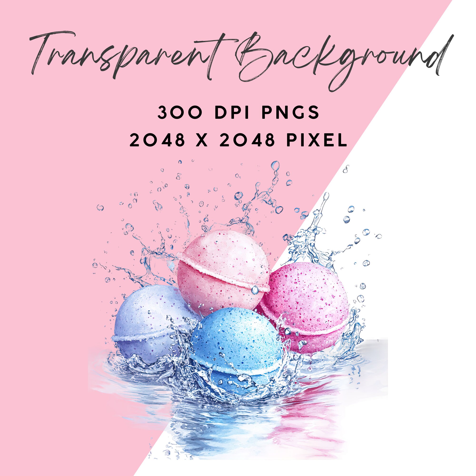 Bath Bomb Clipart PNG Watercolor Spa Clipart Bath Bomb Birthday ...