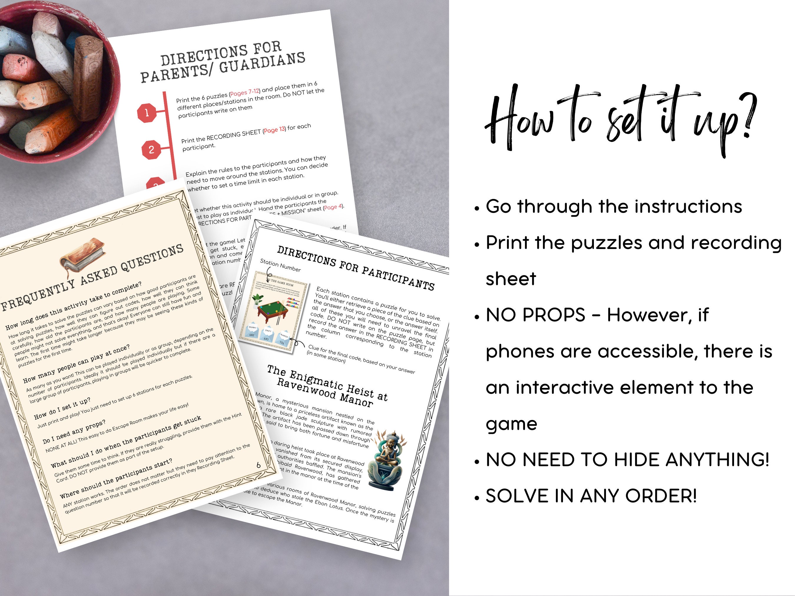 Mystery Escape Room for Kids Printable Escape Room Kit Who Done It Game ...