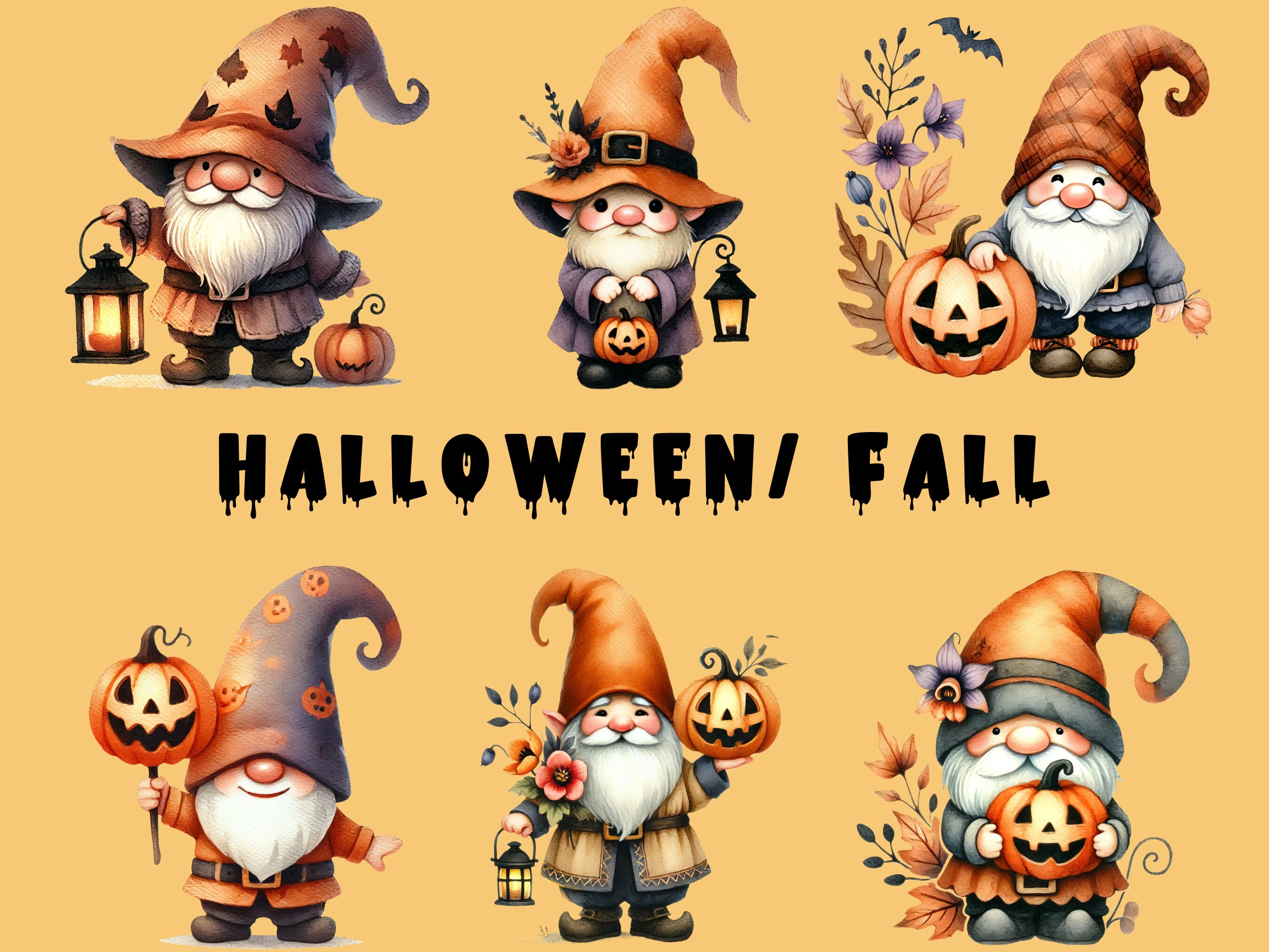 Halloween Gnome Clipart Gnome PNG Sublimation Design Ghost Gnome Spooky ...