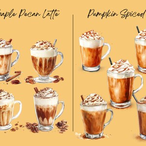 Watercolor Fall Drinks Clipart Autumn Coffee Clipart Cozy Drinks PNG ...