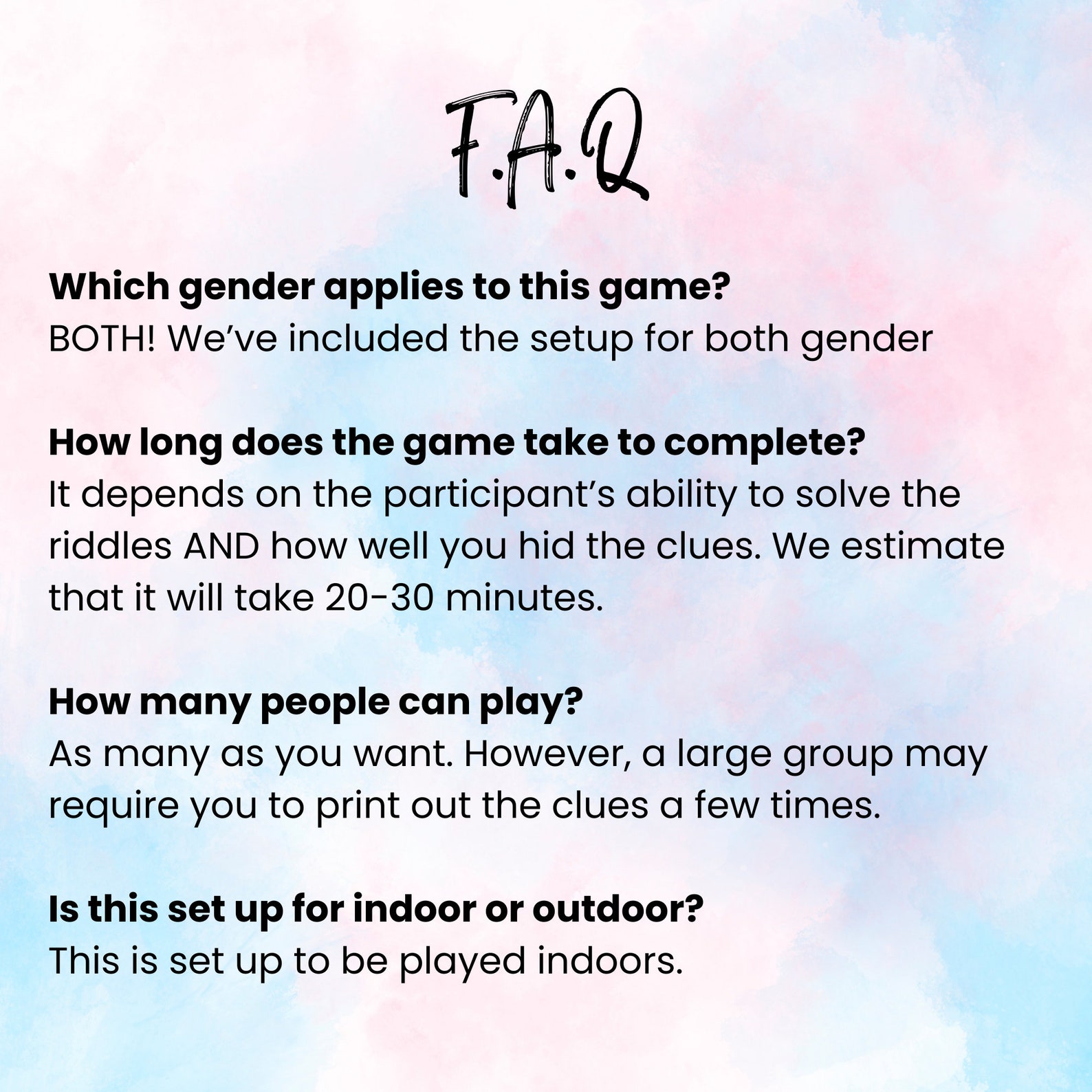 Gender Reveal Scavenger Hunt Clue Cards for Gender Reveal Game Baby ...