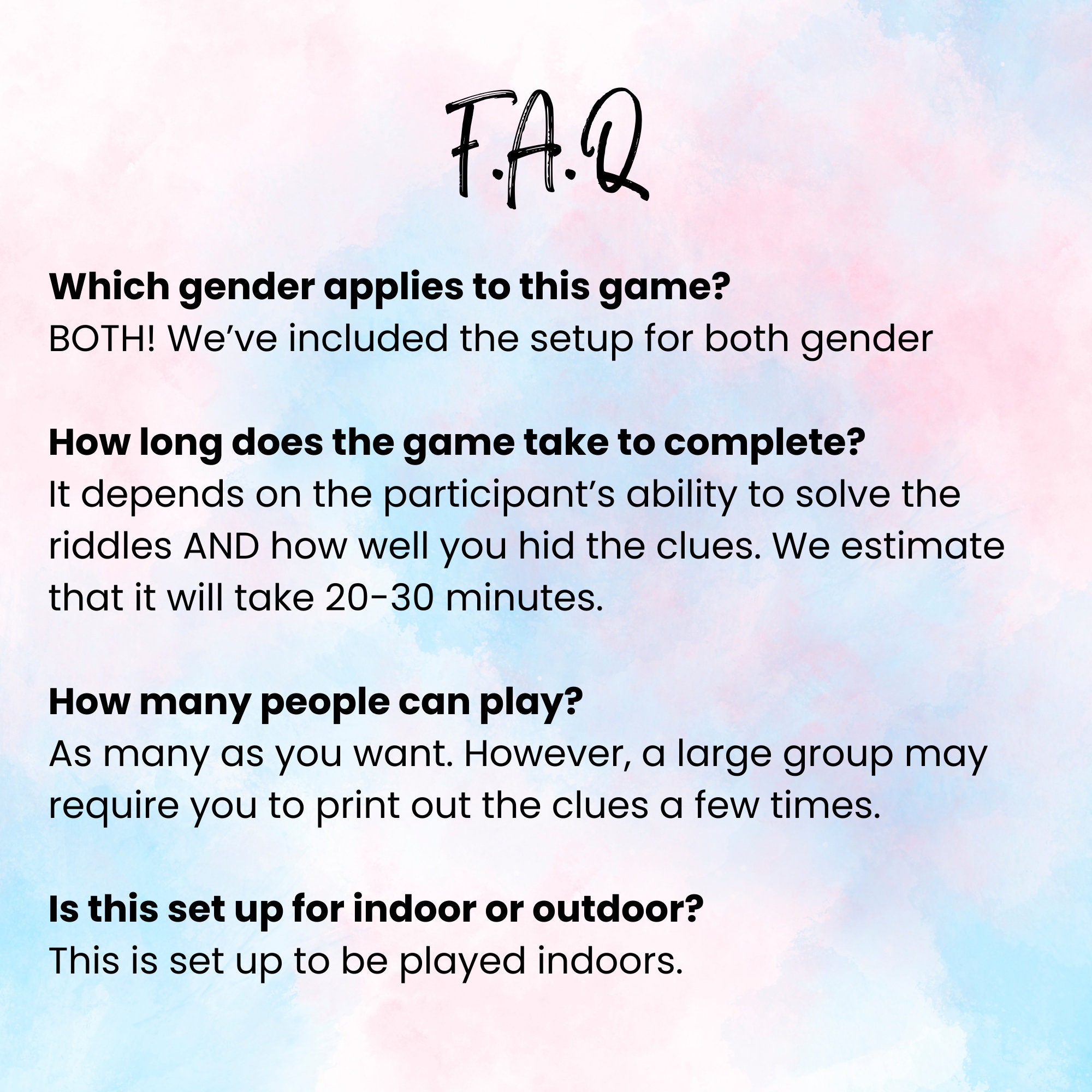 Gender Reveal Scavenger Hunt Clue Cards for Gender Reveal Game Baby ...