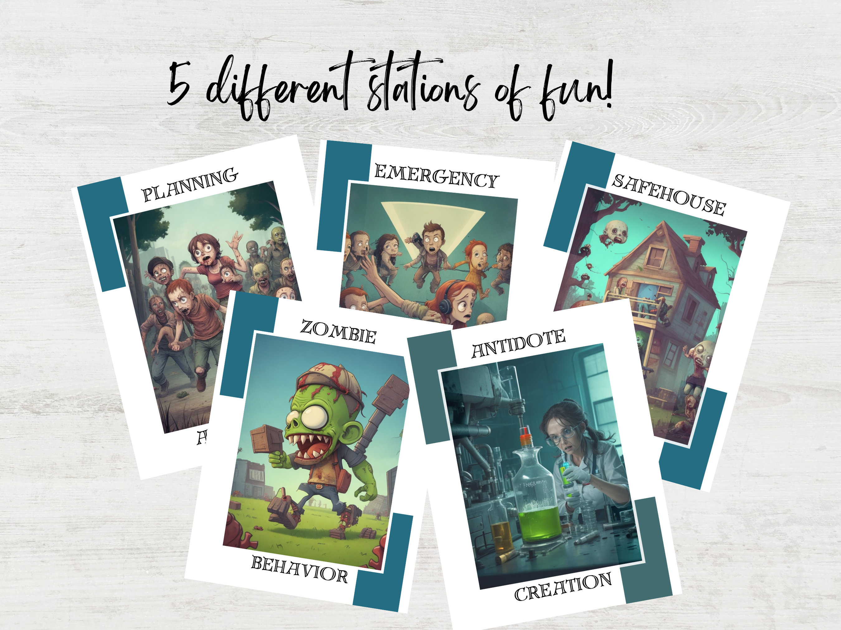 Zombie Apocalypse Printable Escape Room for Kids, Halloween Games, Fun ...