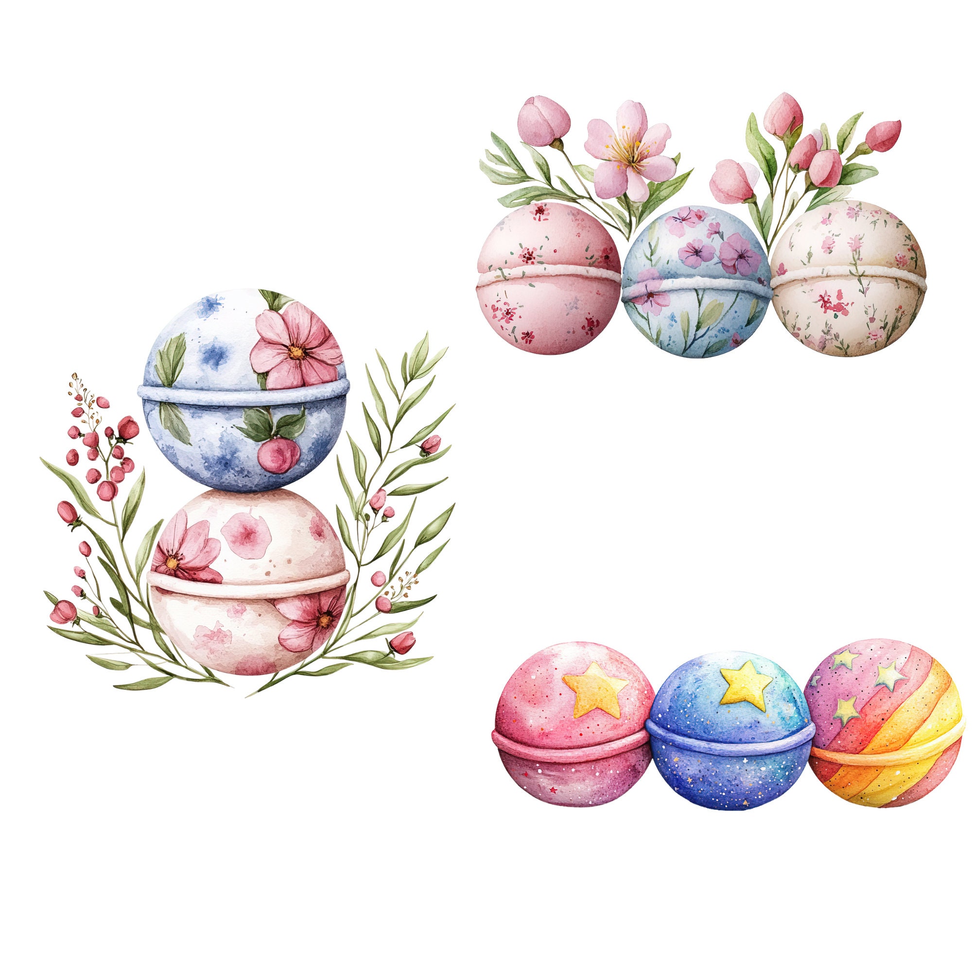 Bath Bomb Clipart PNG Watercolor Spa Clipart Bath Bomb Birthday ...