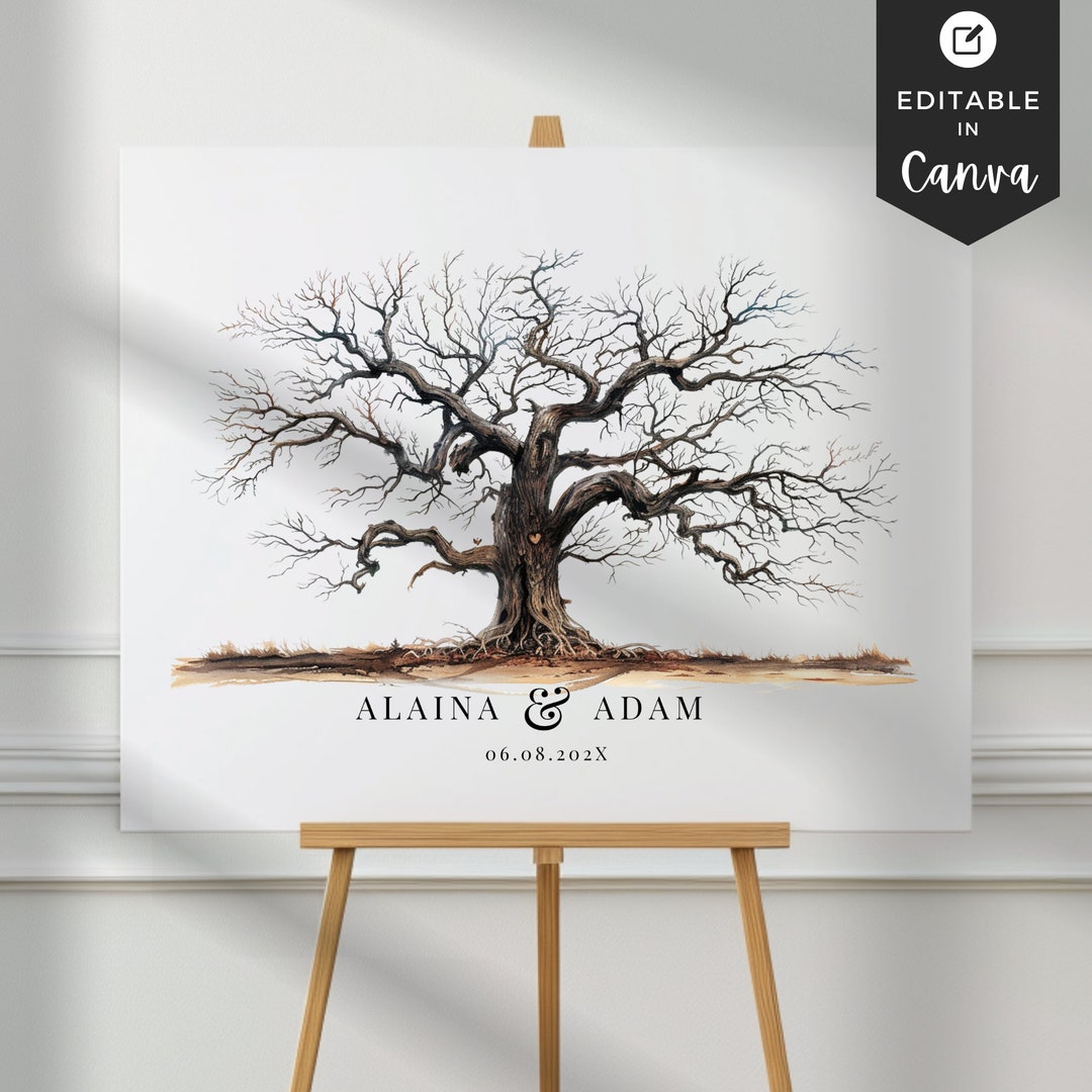 Thumbprint Wedding Guestbook Thumb Print Tree Guestbook Sign Printable ...